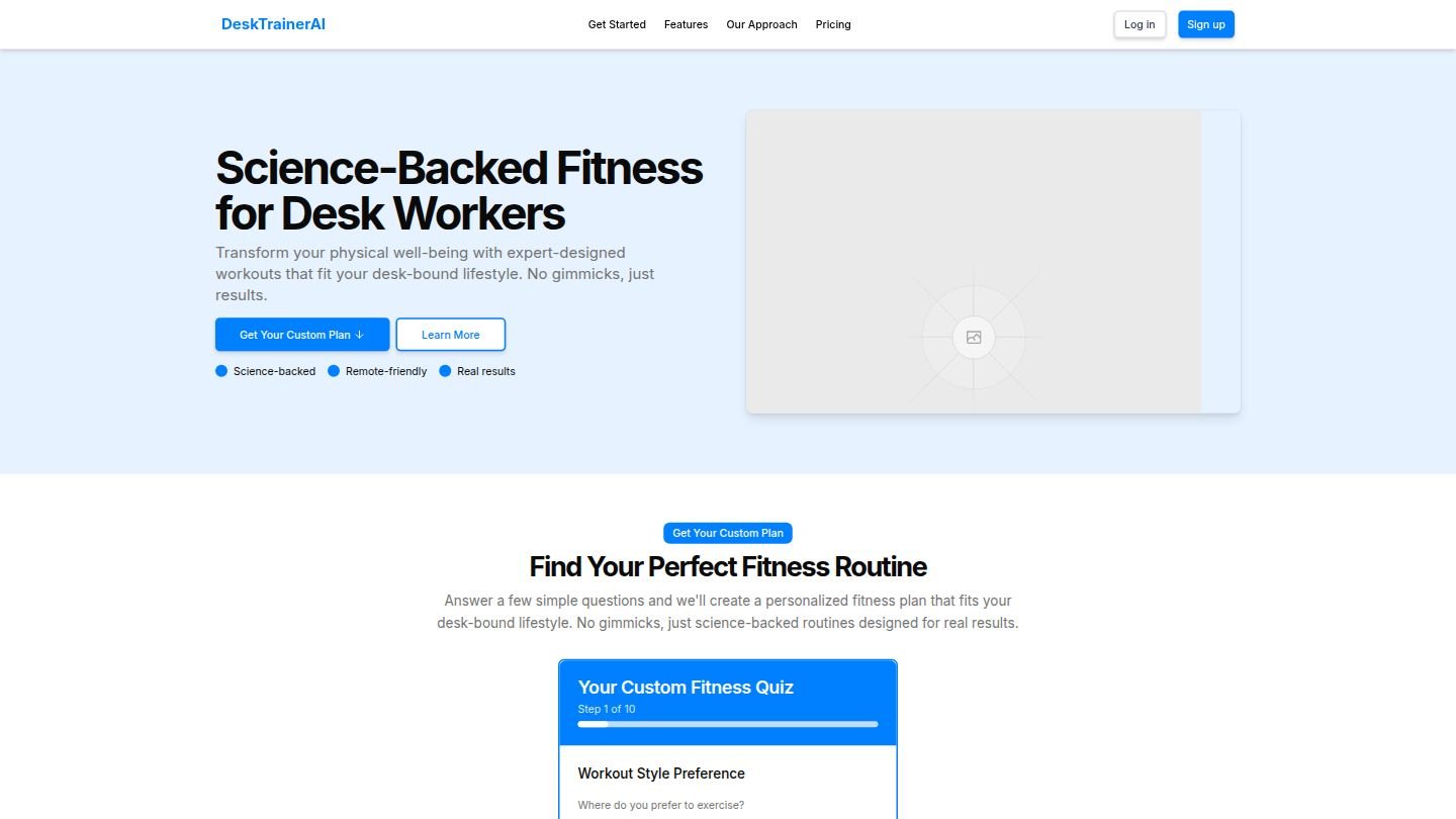 Science-Backed Fitness for Desk Workers | DeskTrainerAI